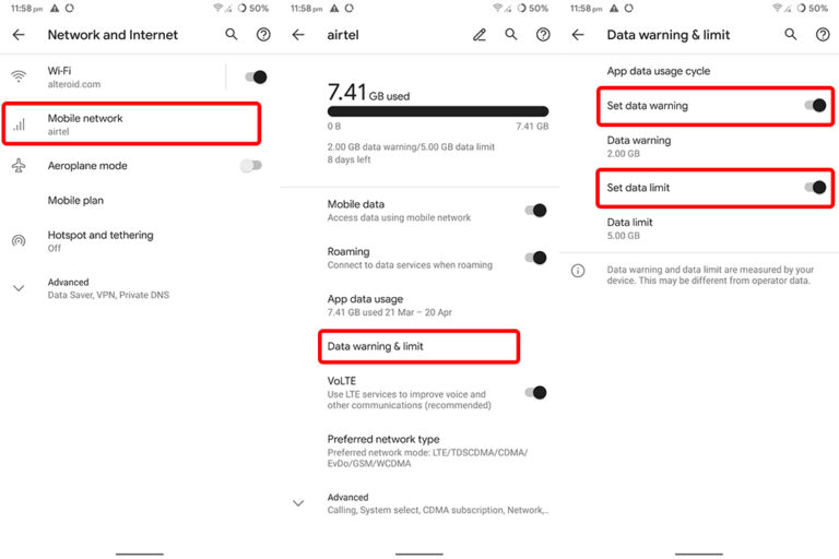 How To Remove High Mobile Data Usage Notification - Alteroid
